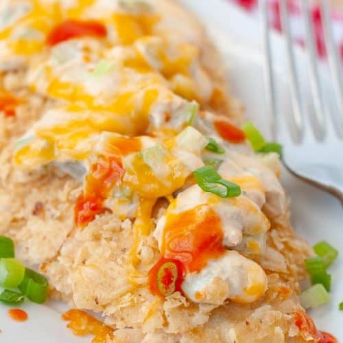 Buffalo-Style Tortilla Crusted Chicken Bake - Gluten Free Option