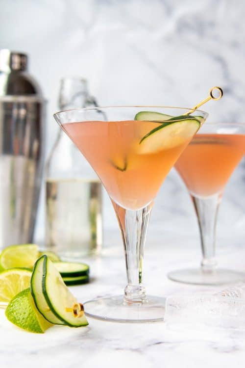 Easy Cucumber Cosmo with Cucumber Vodka - Best Cucumber Cocktail Recipe!