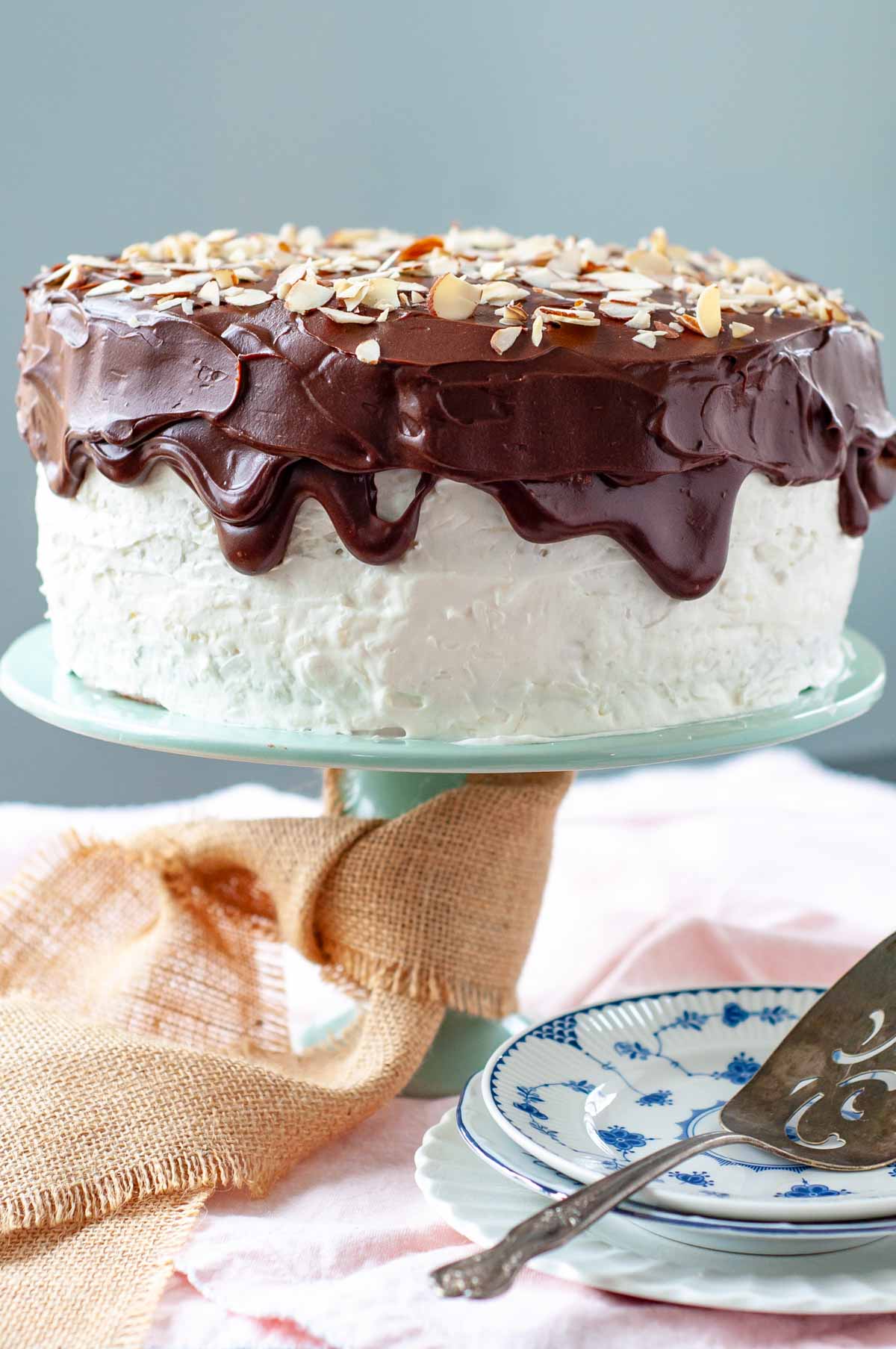 Moist Almond Joy Cake (Fluffy Coconut Cream Frosting) - The BEST