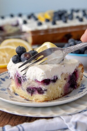 Best Lemon Blueberry Cake (Extra Moist) - With Cake Mix Option