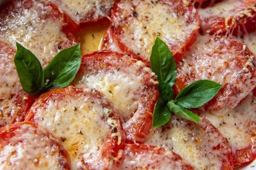 Cheesy Baked Tomatoes (in 10 minutes!) with Cheese - Quick Broiled or ...