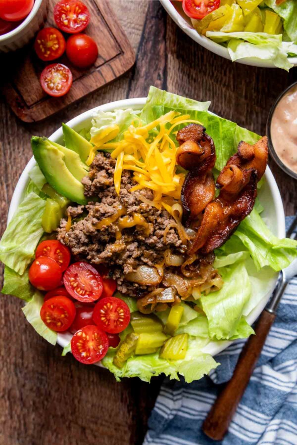 Cheesy Burger Bowls with Bacon and Secret Sauce - Best Taste!