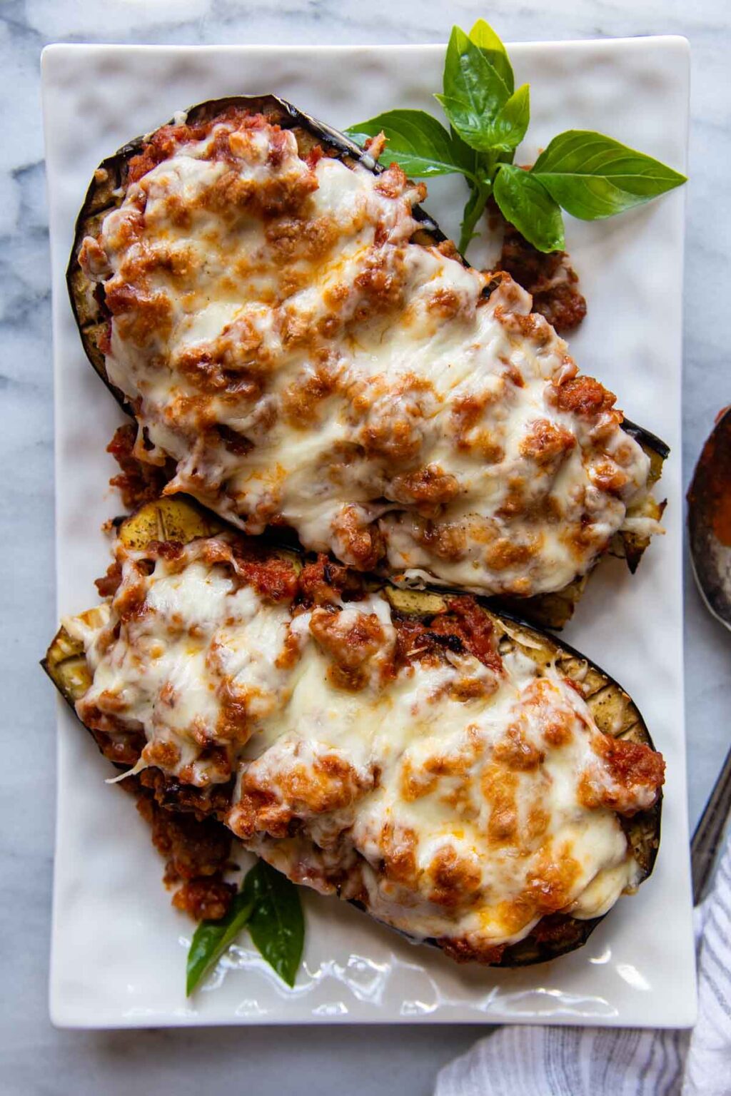 Stuffed Eggplant Boats With Sausage (Gluten-Free) - Easy Recipe!