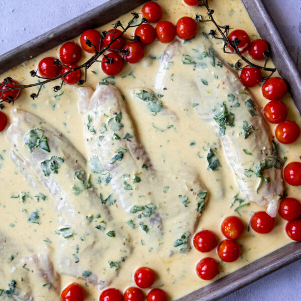 Easy Baked Fish in Coconut Milk Sauce - with Blistered Tomatoes